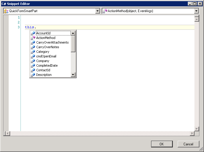 Saleslogix V8 Code Intellisense Takes A Step Back Customer Fx